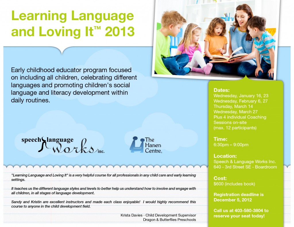 Learning Language & Loving It – 2013 | Speech Language Works