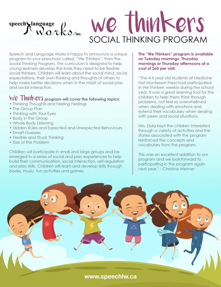 We Thinkers for Preschools and Daycares | Speech Language Works